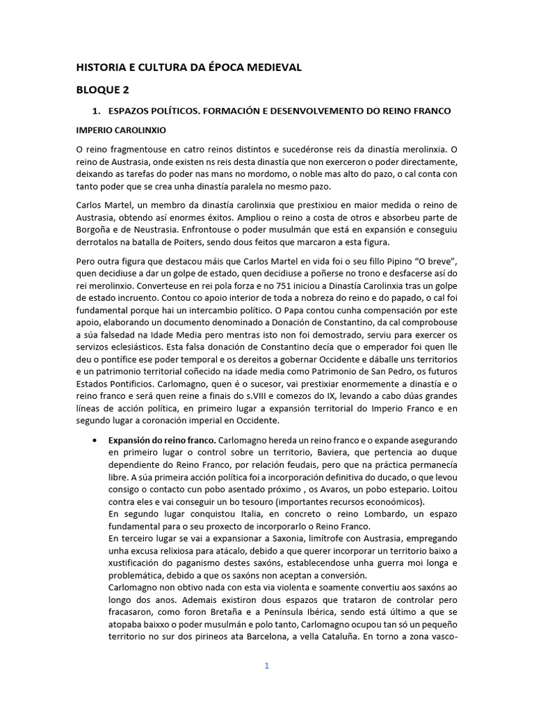 Bloque 2 Medieval | PDF