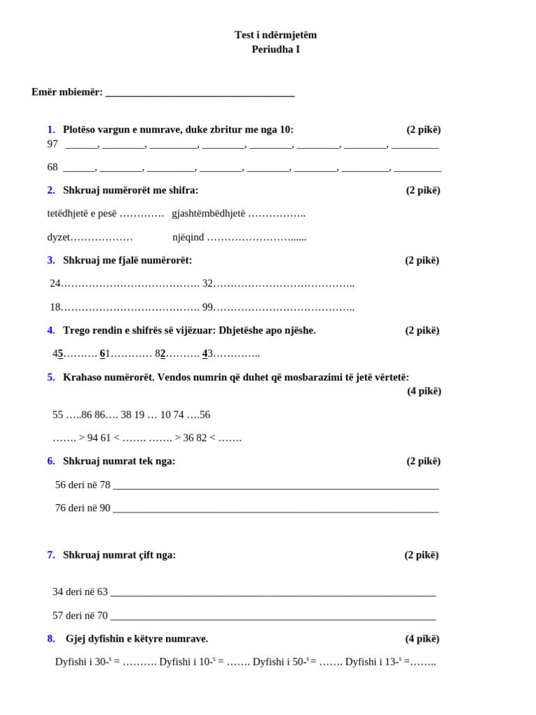 Matematika_2_-_Teste_te_ndermjetme_3_periudhat[1] | PDF