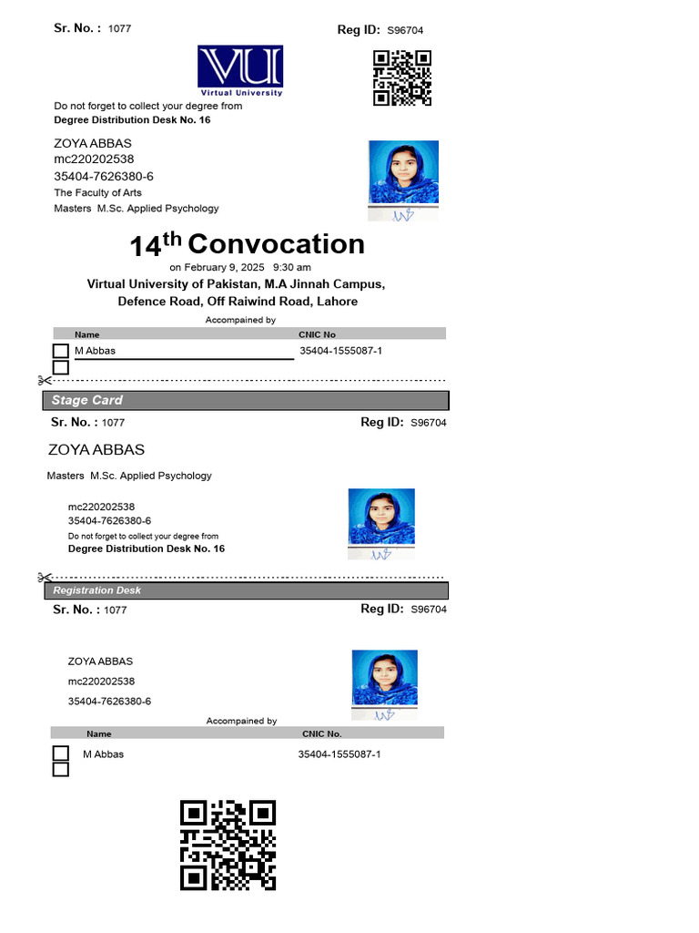 Virtual University Convocation Details | PDF