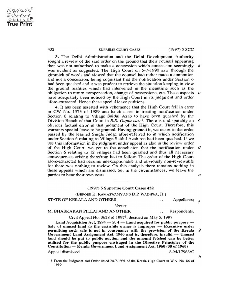 State of Kerala and Ors. Vs M. Bhaskaran Pillai and Anr | PDF