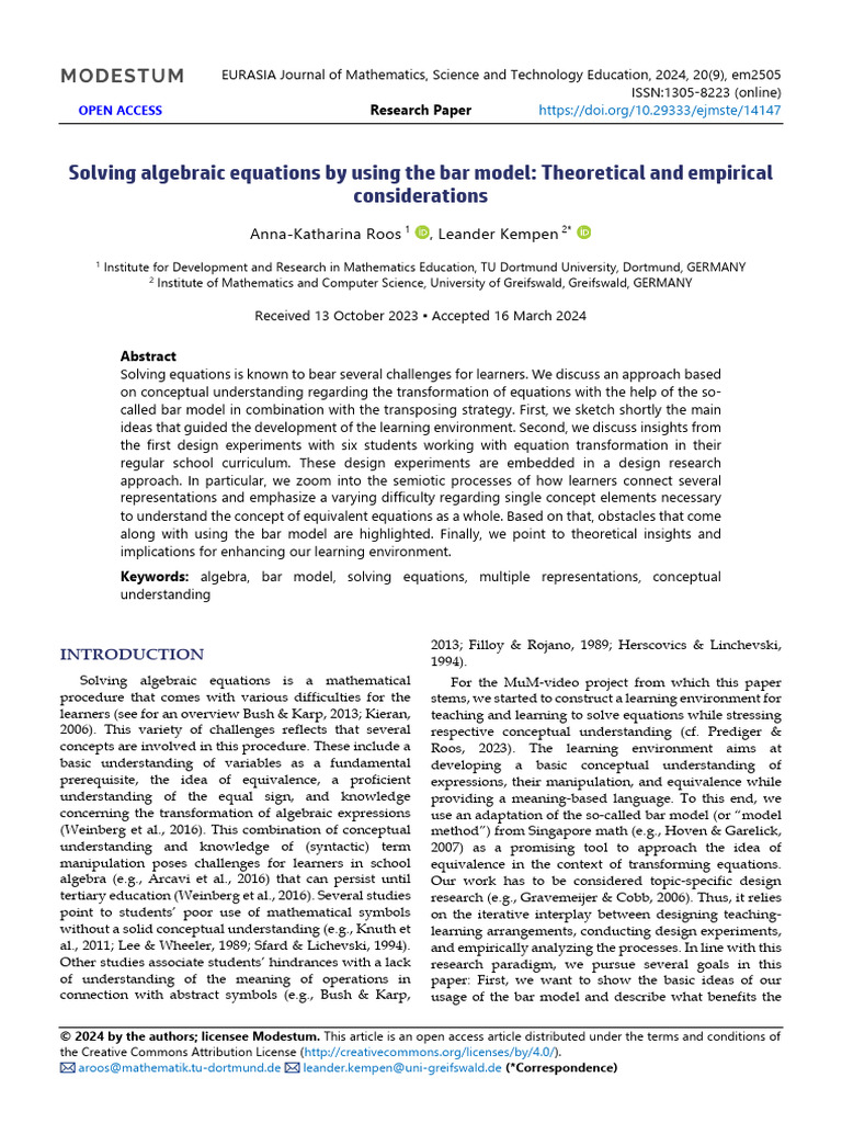 Bar Model for Solving Algebraic Equations | PDF | Equations | Mathematics