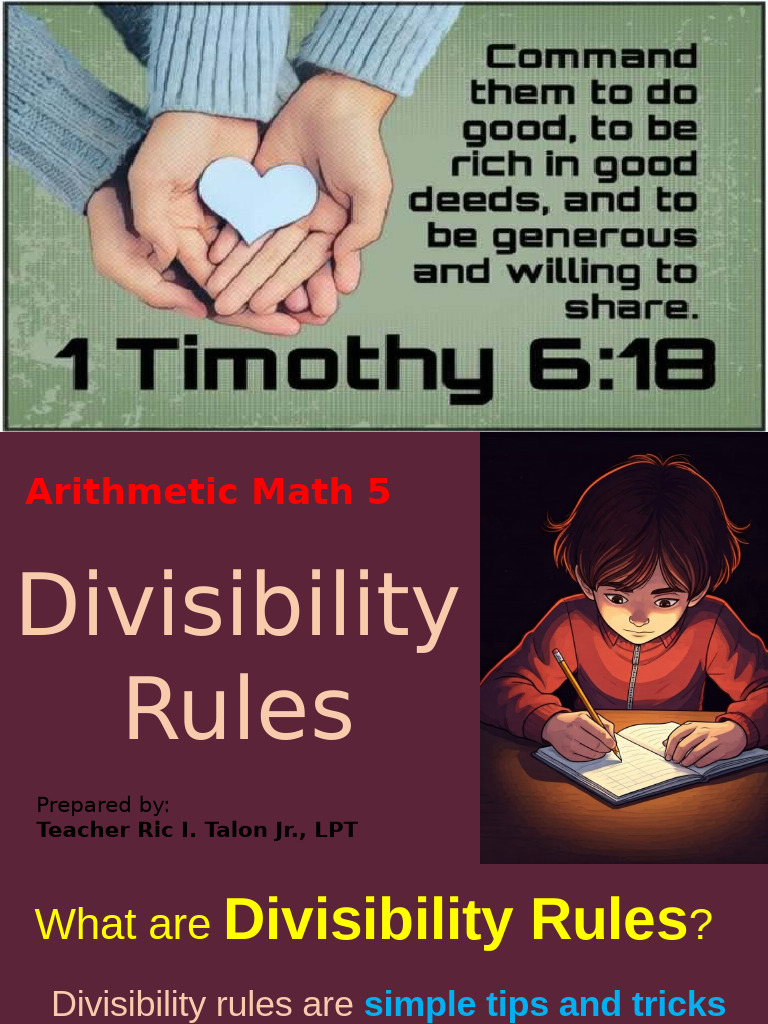 AM5 Q4 L1 - Divisibility - Rules | PDF | Numbers | Division (Mathematics)