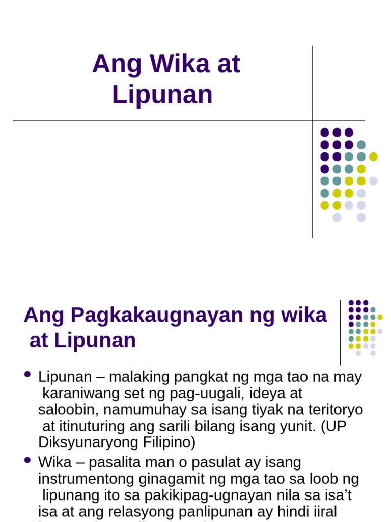 Wika at Lipunan | PDF