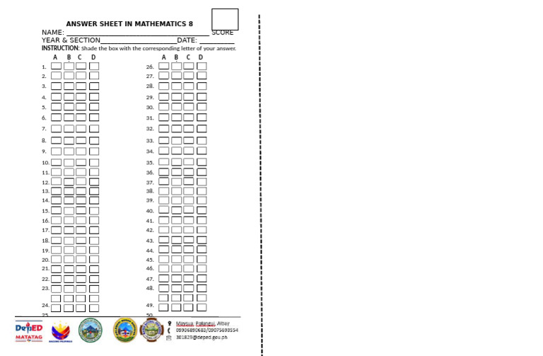 ANSWER SHEET | PDF