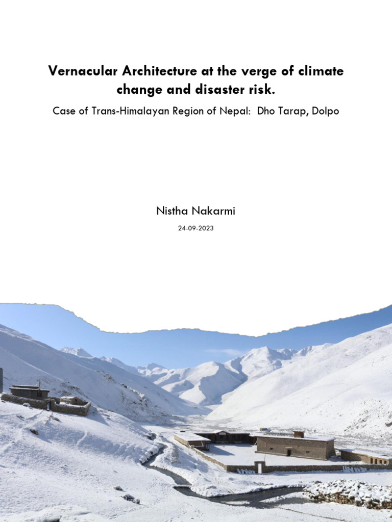 vernacular architecture at the verge of climate change and disaster ...