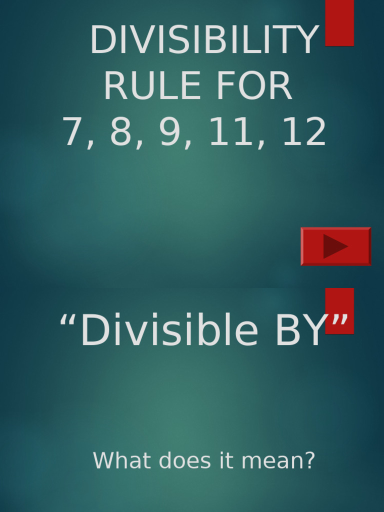 PPT_Divisibility_Rules_Math_5_week_1_lesson_2 | PDF