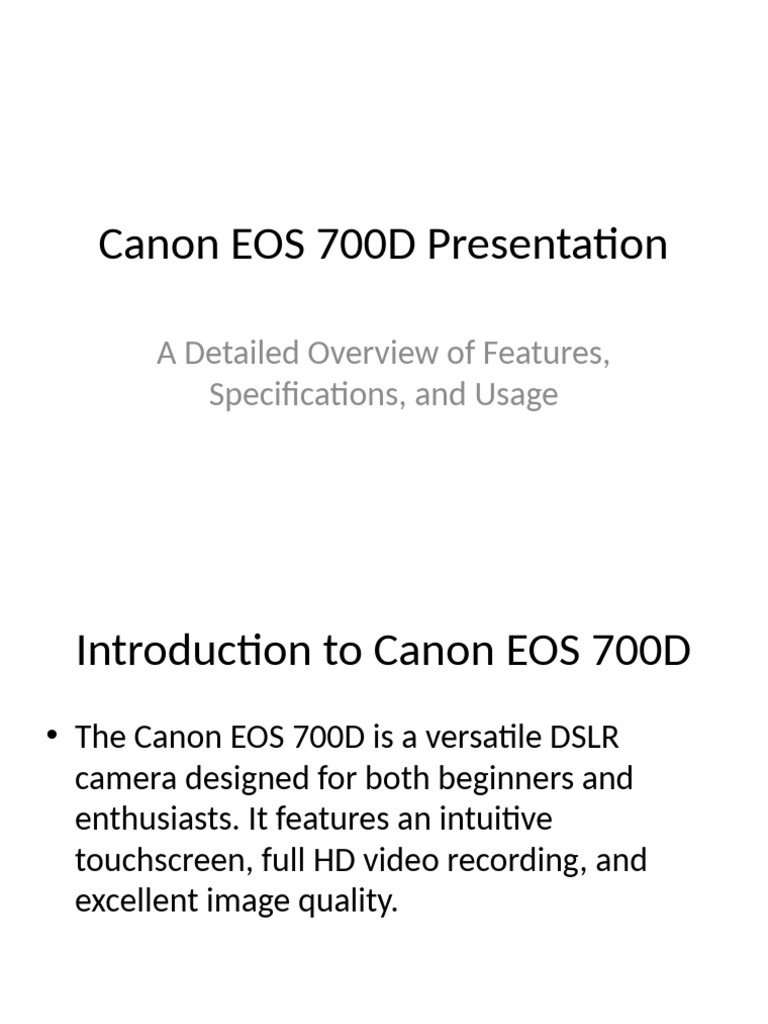 Canon_EOS_700D_Presentation (1) | PDF