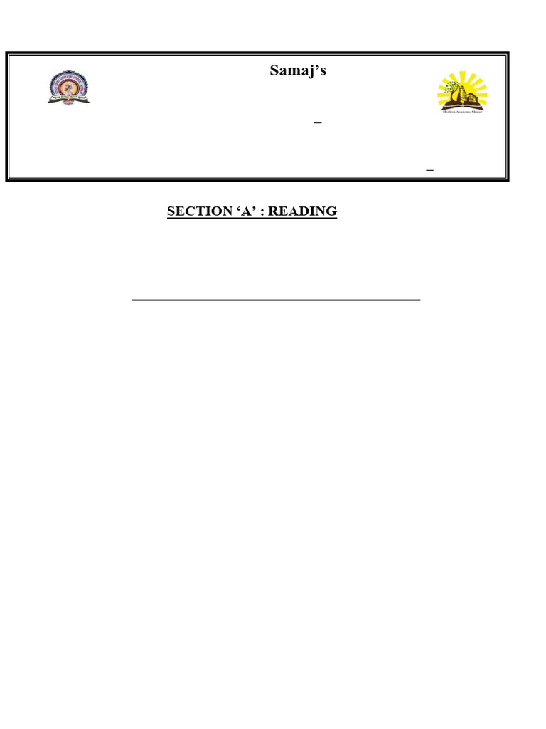 Annual English Paper Pattern | PDF