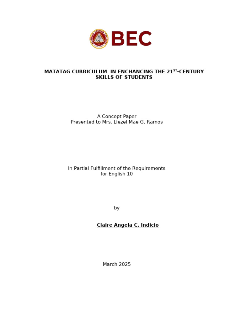 MATATAG Curriculum and 21st-Century Skills | PDF | Curriculum ...