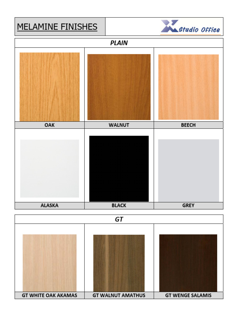 Melamine Finishes Color Options | PDF