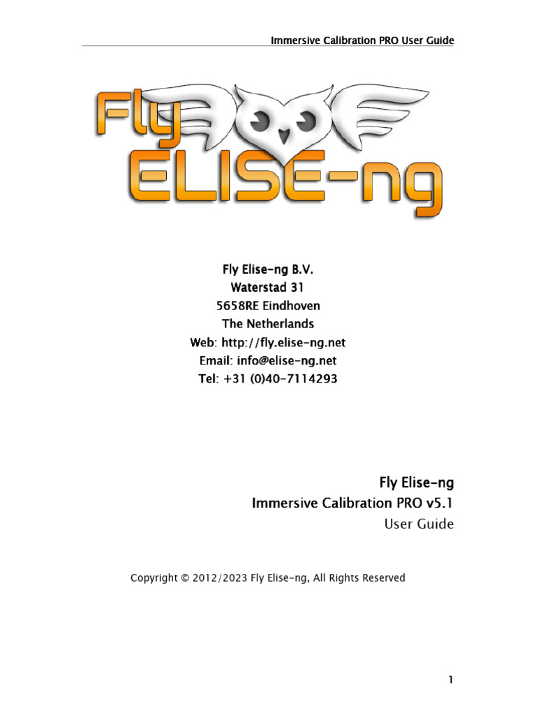 Immersive Calibration PROUser Guide | PDF | Camera | Display Resolution