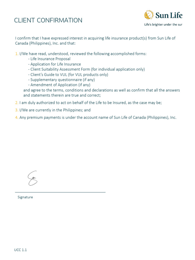 Universal Client Confirmation Leven | PDF