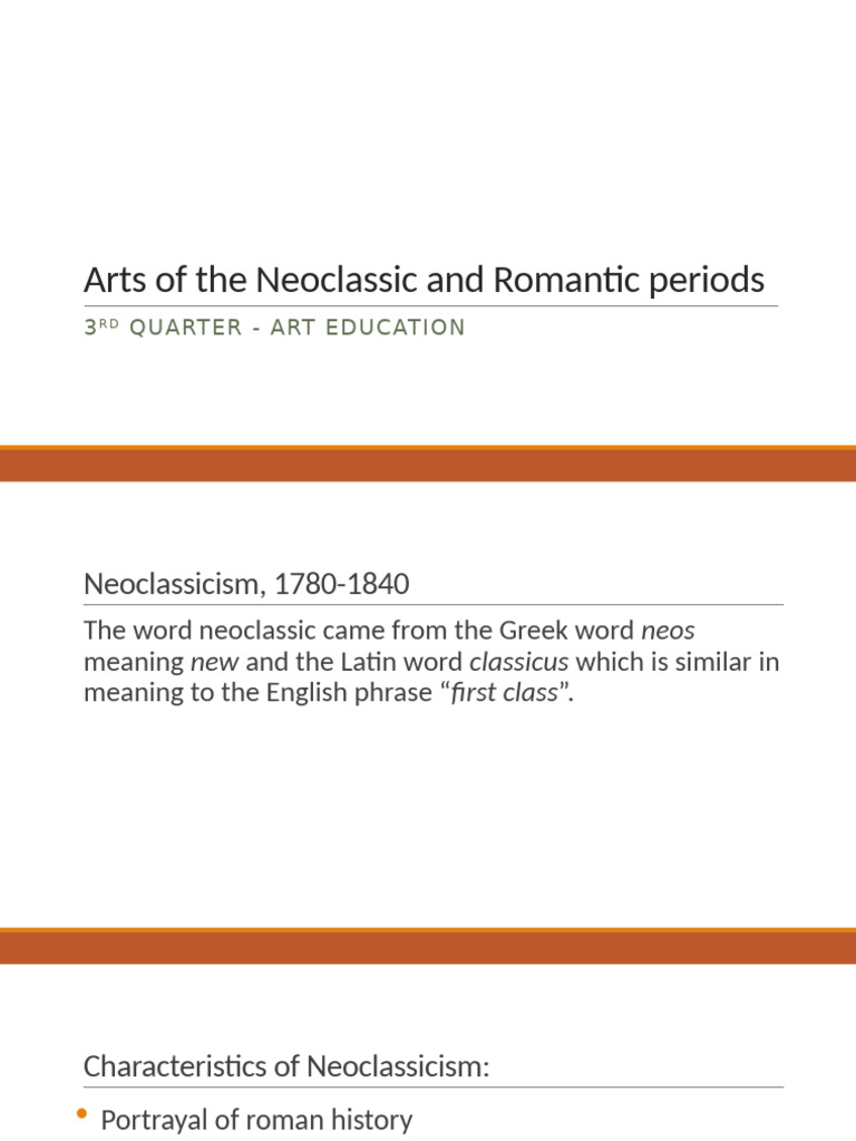 Neoclassicism and Romanticism in Art | PDF | Romanticism | The Arts