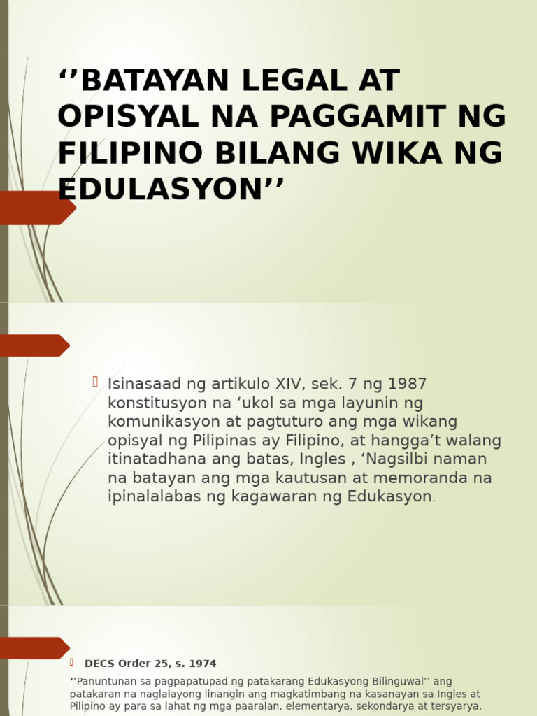 Batayang Legal at Opisyal.. | PDF
