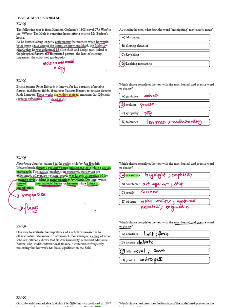 DSAT AUGUST US B 2024 M1 | PDF