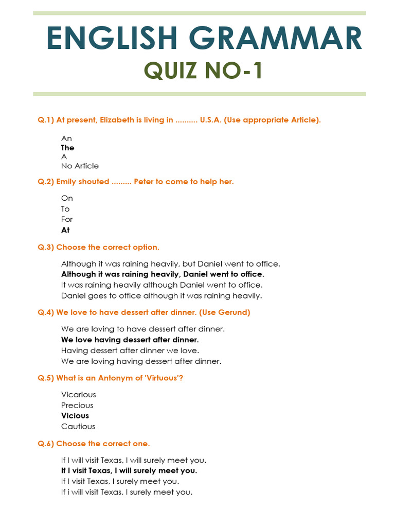 Class 9 English Grammar Worksheet | PDF | English As A Second Or ...