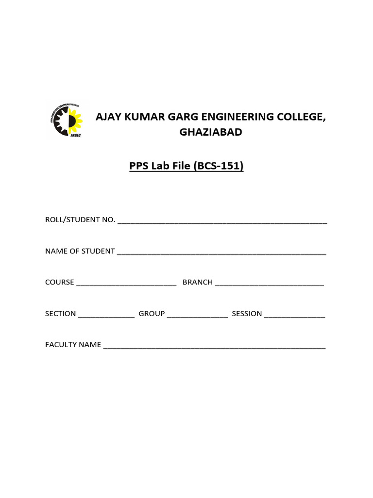 BCS-151 PPS Lab File Template | PDF