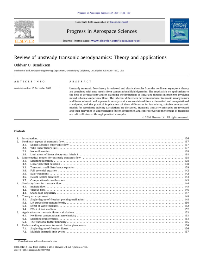 Review of Unsteady Transonic Aerodynamics Theory and Applications 2011 ...