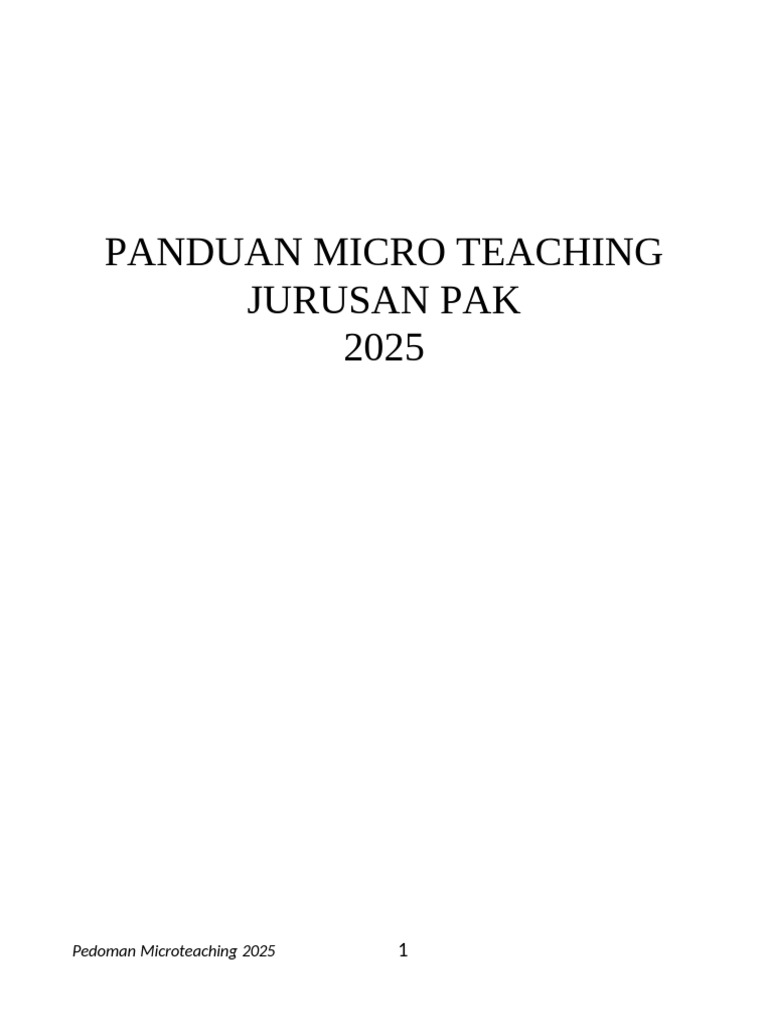 Panduan Microteaching 2025 | PDF