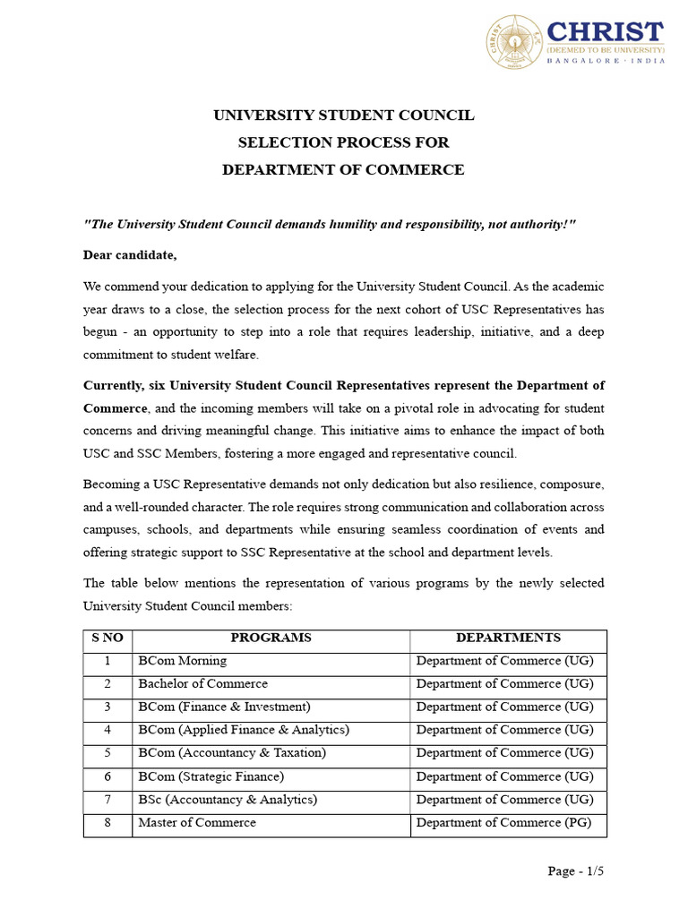 USC Application Guidelines | PDF