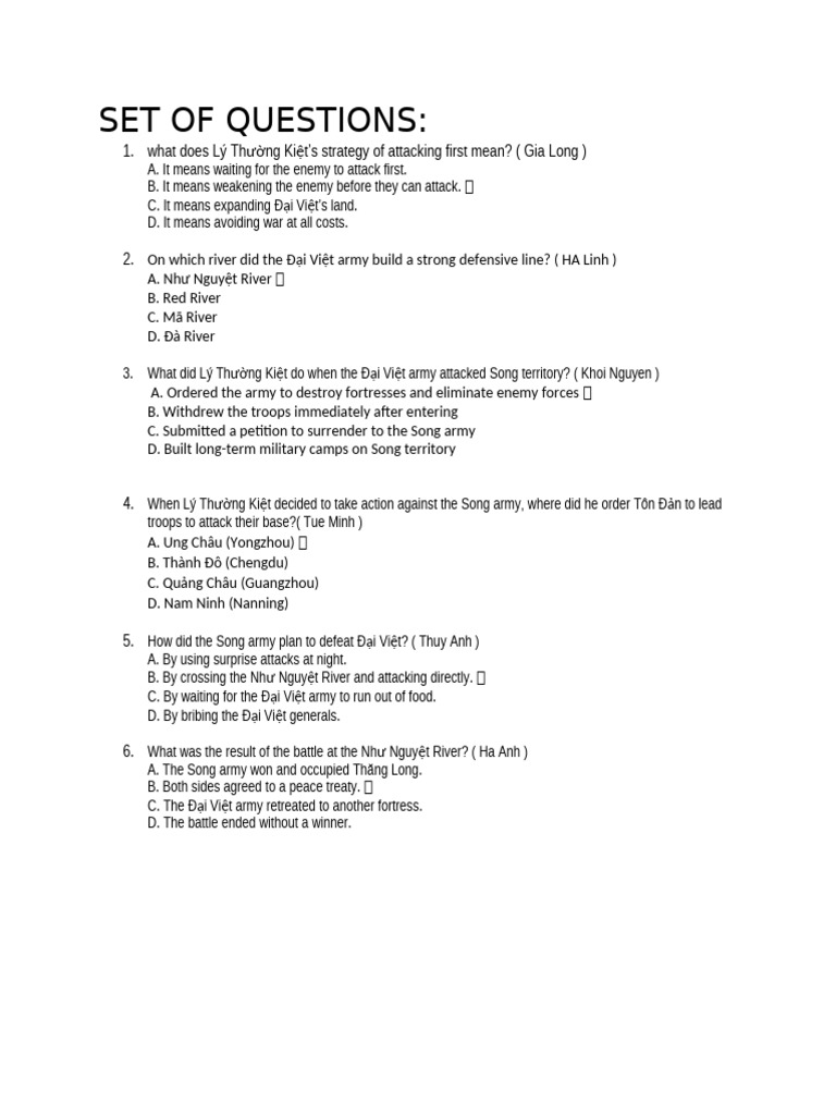 Set of Questions | PDF