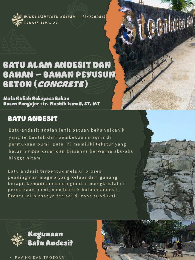 04. Windi M Krisam - Nim 24220084 (Batu Andesit Dan Bahan Penyusun Beton) | PDF