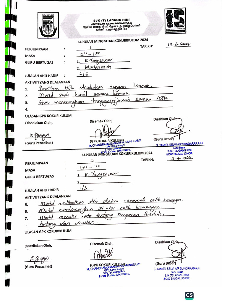 Laporan Mingguan Kelab Kewangan 2024 | PDF