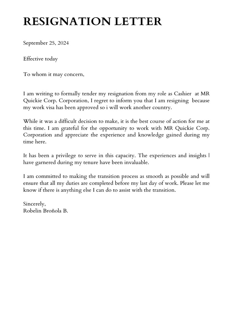 Resignation PDF | PDF