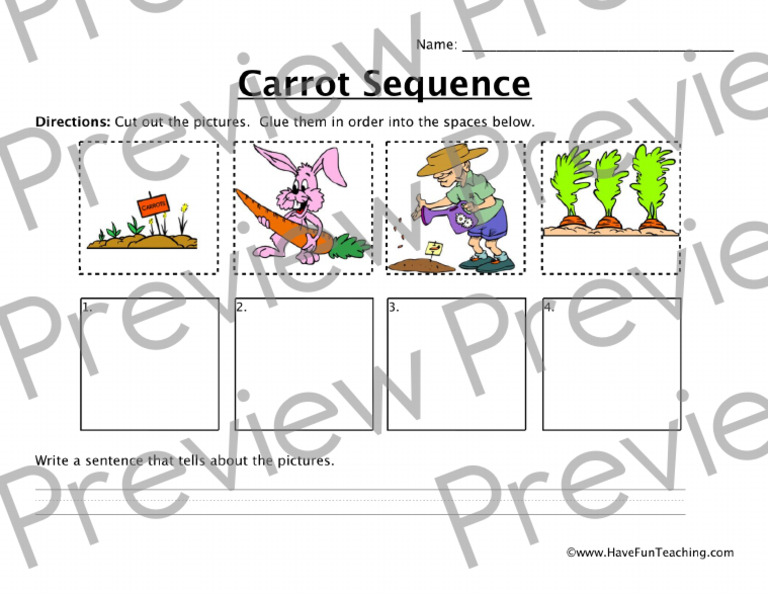 Carrot Sequence Worksheet Preview | PDF