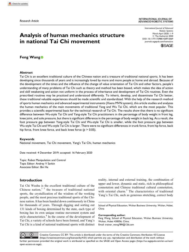 Analysis of Human Mechanics Structure in National | PDF | Knee ...