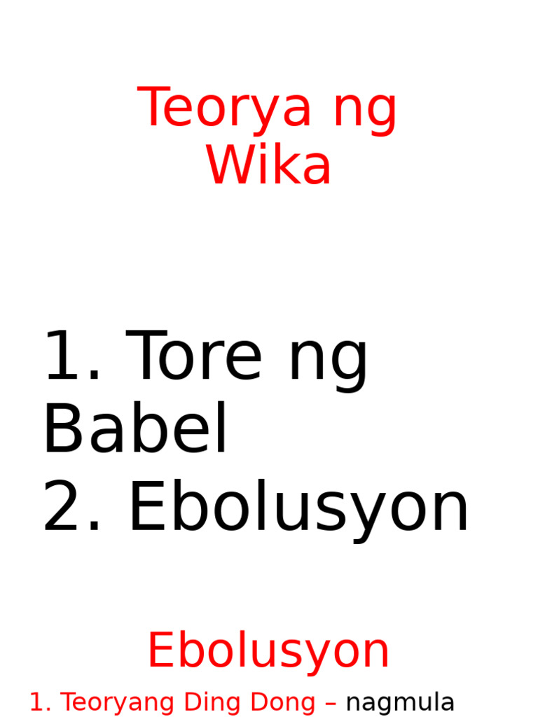 Teorya NG Wika | PDF
