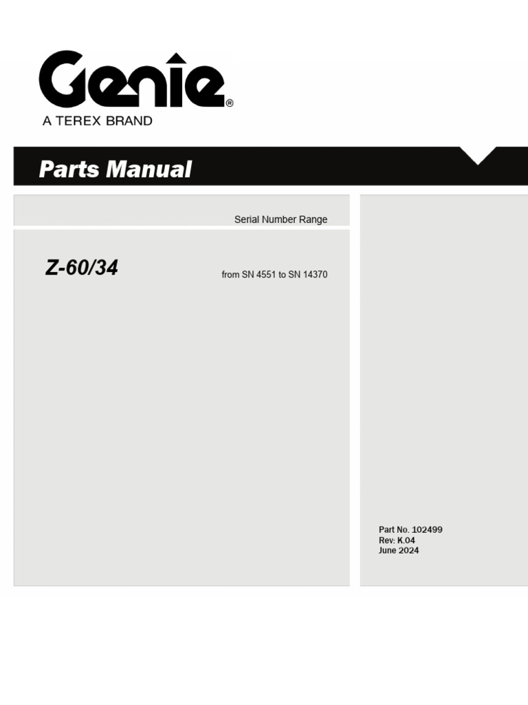 Genie Z6034 Katalog Czesci | PDF | Axle | Four Wheel Drive