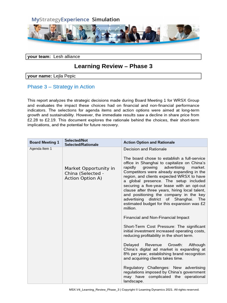 Individual Decision Record BM1 | PDF | Sustainability | Business Economics