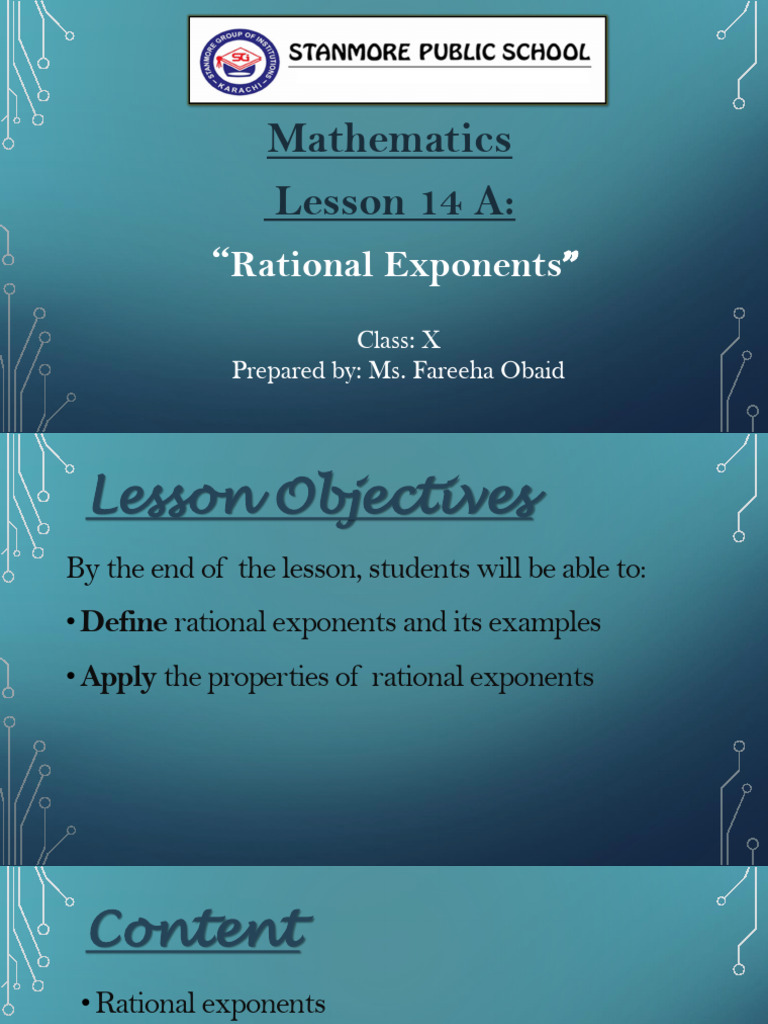 Lesson 14A Rational Exponents | PDF