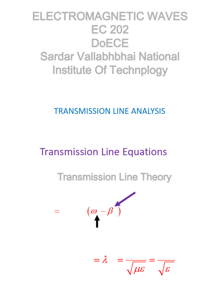 Module 4 Section 1 Transmission Line Analysis Transmission Line