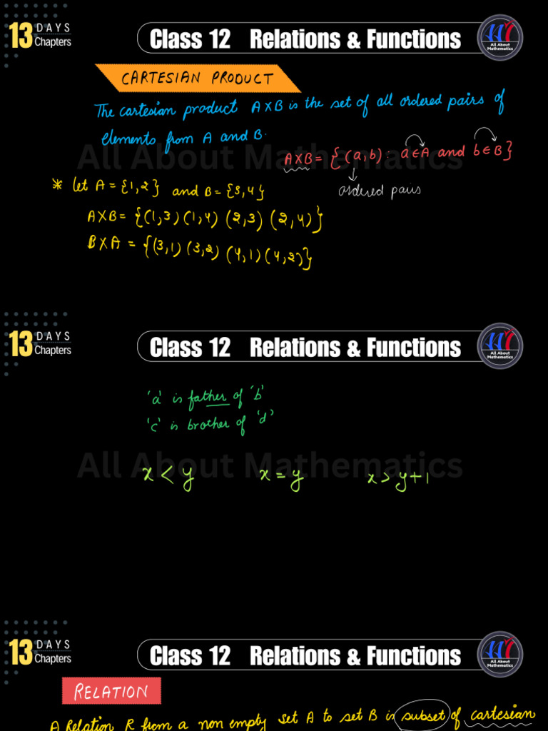 Relation Function 13 Days 13 Chapters | PDF