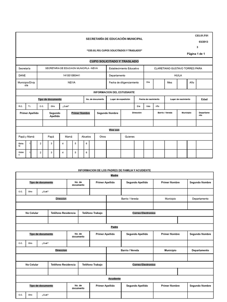 PRE MATRICULA - Formato C03 - 01 - F01 - V3 (1) ÚLTIMA | PDF