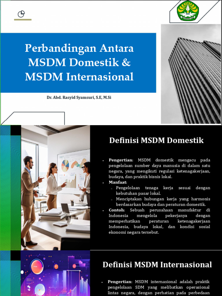 MATERI 2-Perbandingan Antara MSDM Domestik Dan MSDM Internasional | PDF