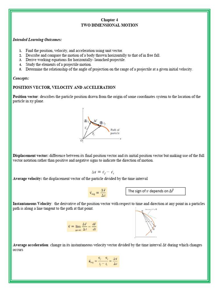 Chapter-4-Two-Dimensional-Motion | PDF | Acceleration | Velocity