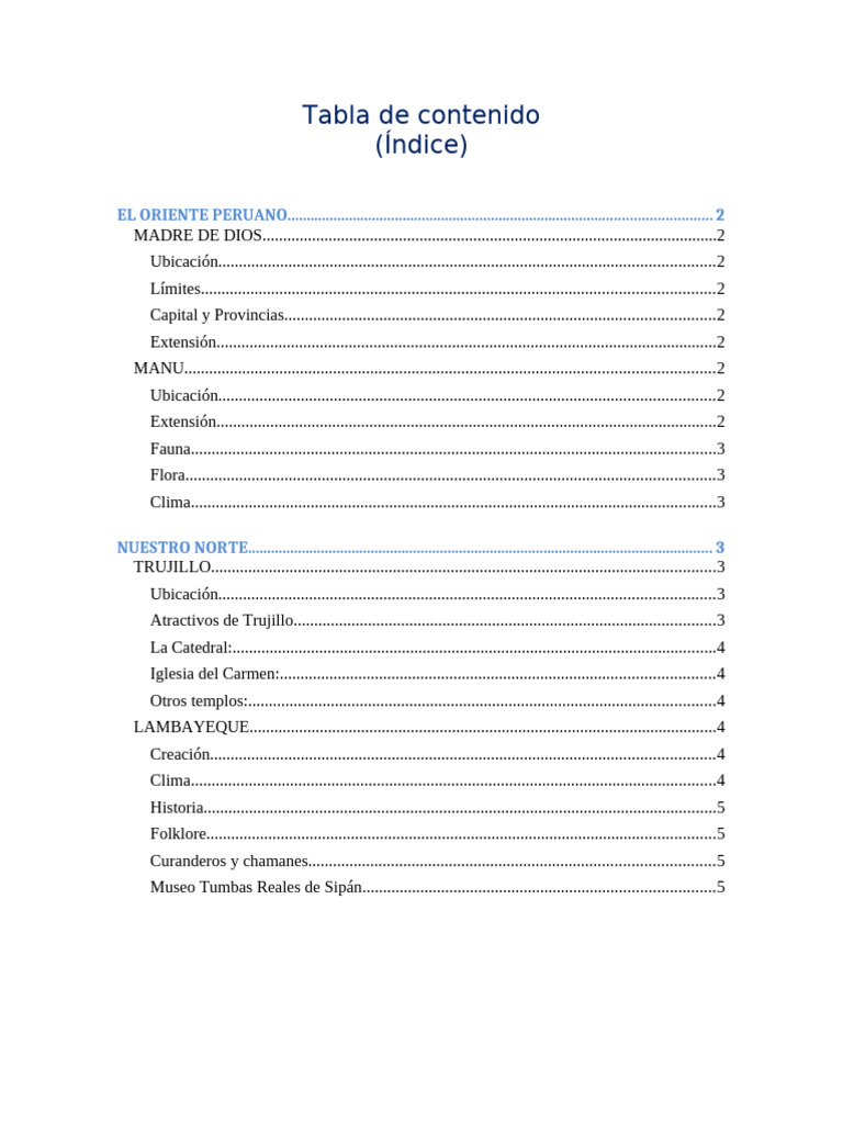 Archivo para Estilos y Tabla de Contenido | PDF