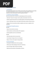 Bar Operations Handbook | PDF | Hygiene | Food Safety