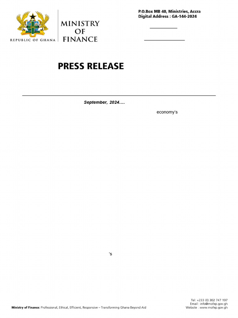 PRESS RELEASE - Ghana Achieves Remarkable Economic Recovery Amid Global ...