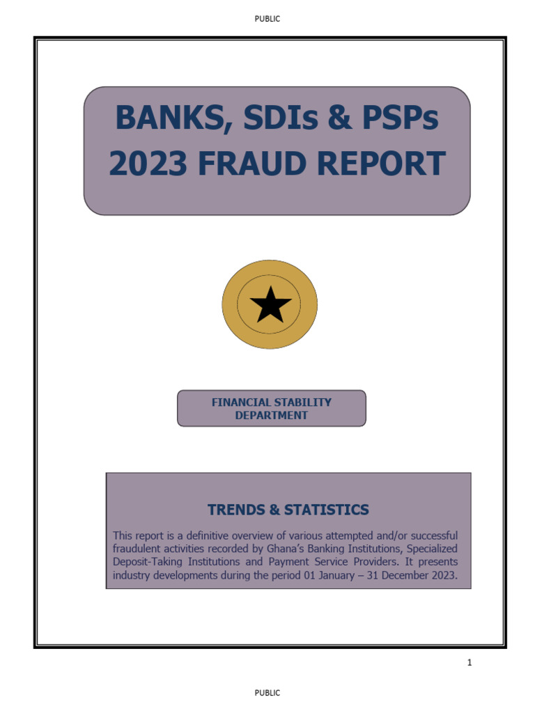 Banks Sdis Psps 2023 Fraud Report(2) | PDF | Fraud | Automated Teller Machine