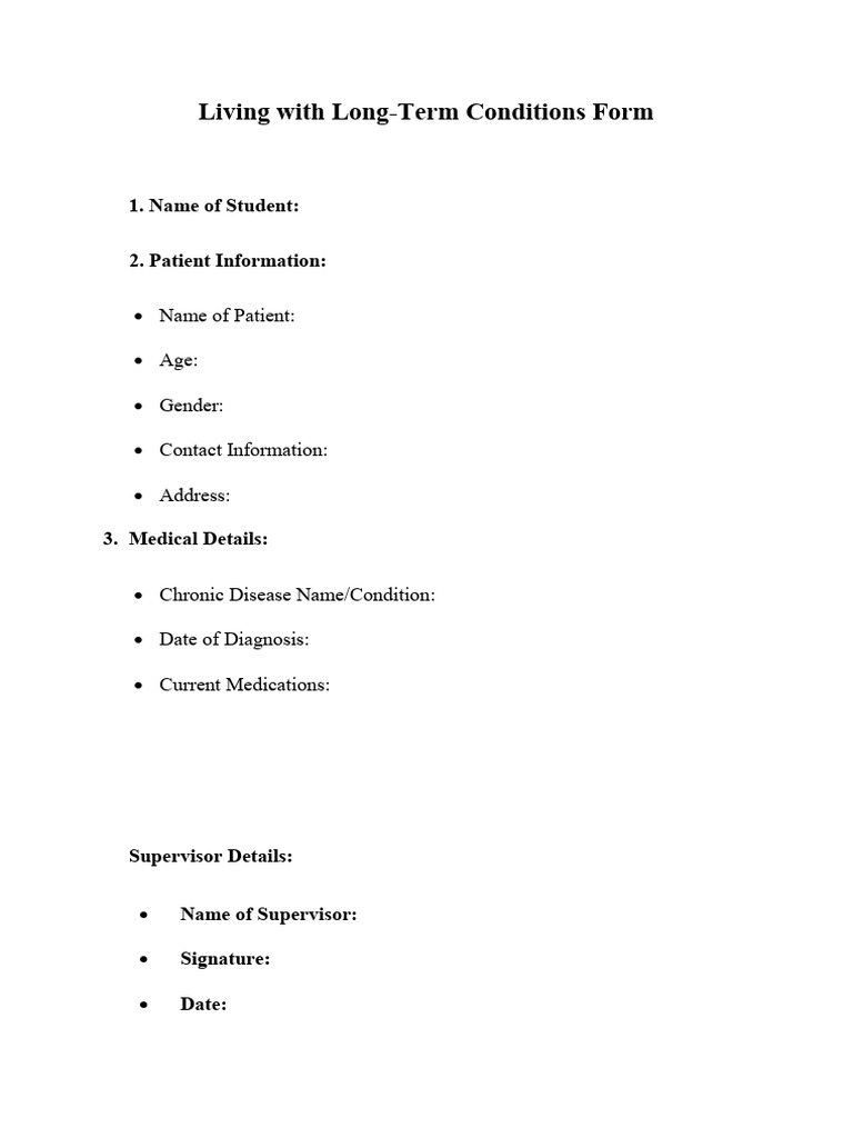 Living With Long-Term Conditions Form | PDF