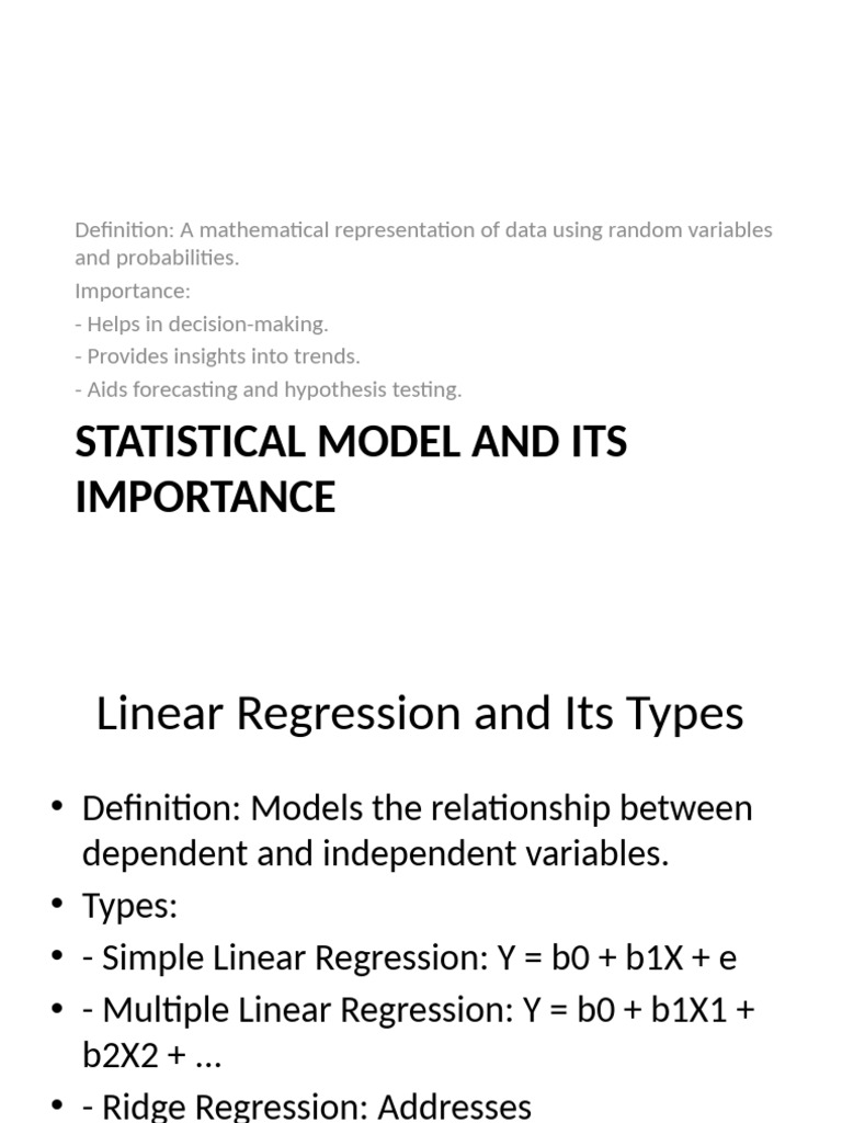 Statistical Modeling Presentation | PDF | Statistics | Regression Analysis