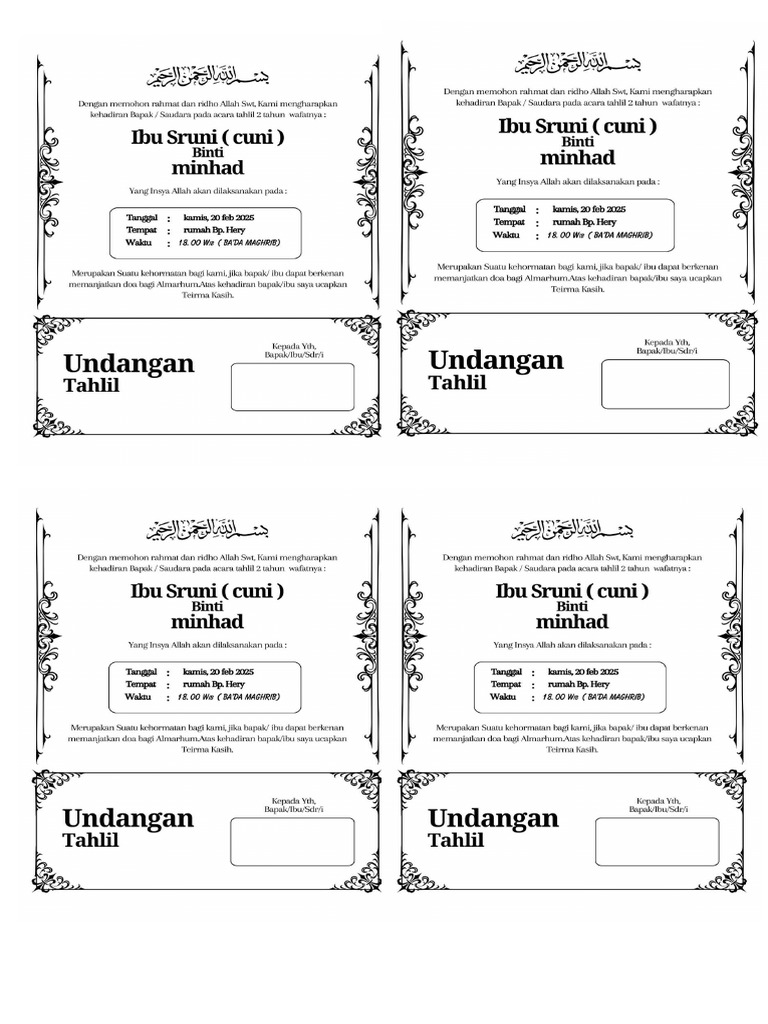 undangan kenduri | PDF