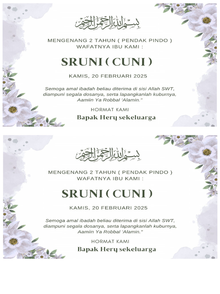 Undangan Tutup Kenduri | PDF
