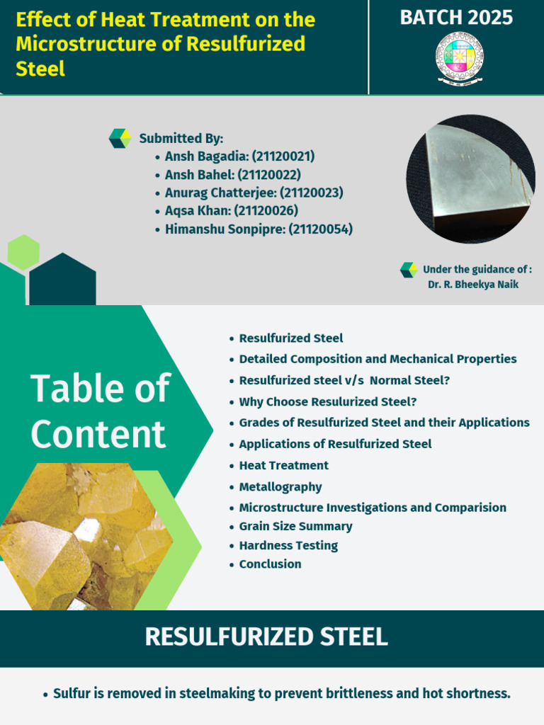 Heat Treatment Effects on Resulfurized Steel | PDF | Steel | Manganese