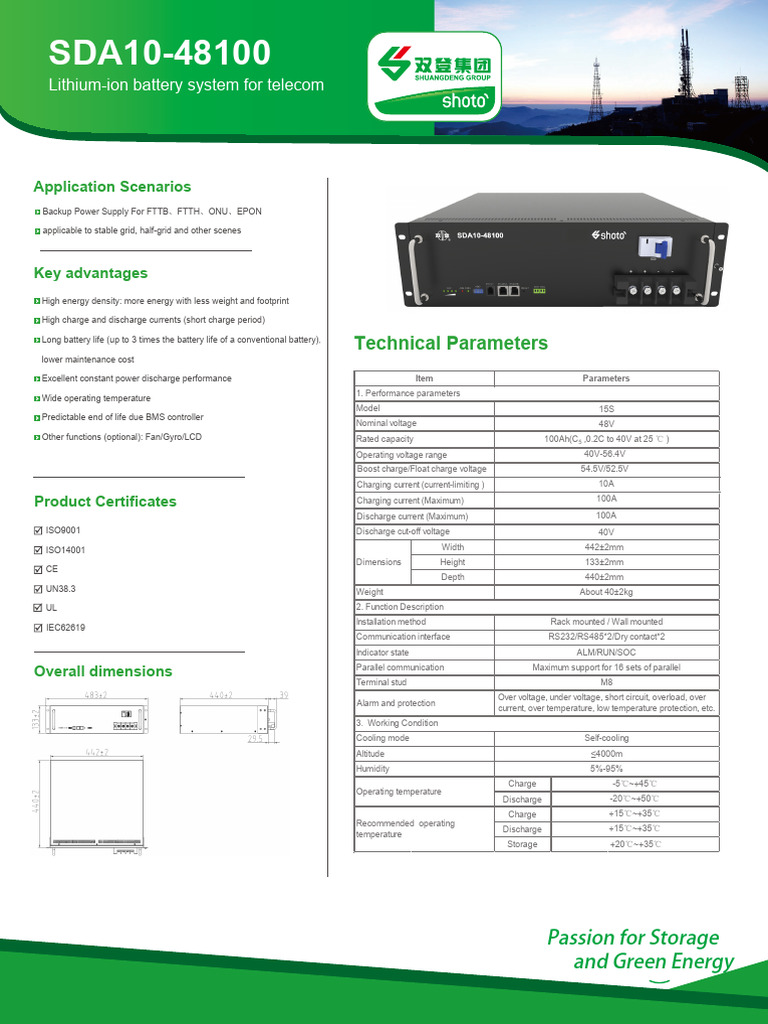 SDA10-48100(EN)-3U440 Battery Shoto | PDF | Lithium Ion Battery ...
