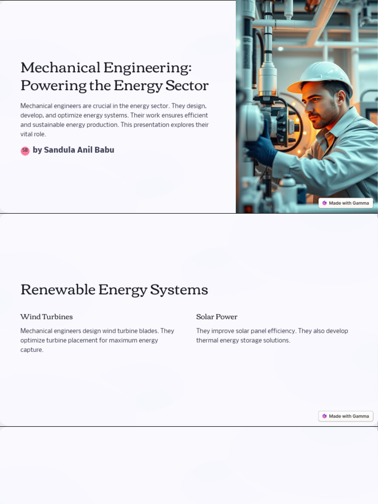 Mechanical Engineering in Energy Systems | PDF | Energy Storage ...